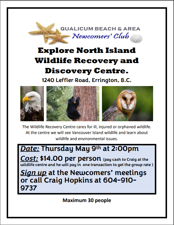 UPCOMING EVENTS >>>>> | Qualicum Beach Area Newcomers' Club